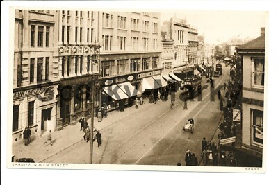 Queen Street Cardiff Vintage Postcard O01 | eBay UK