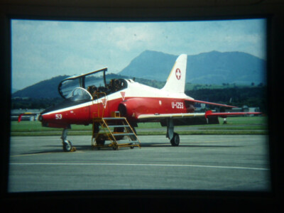 Kodachrome slide Swiss Air Force BAe Hawk U-1253 Emmen 1996 (HHD) | eBay