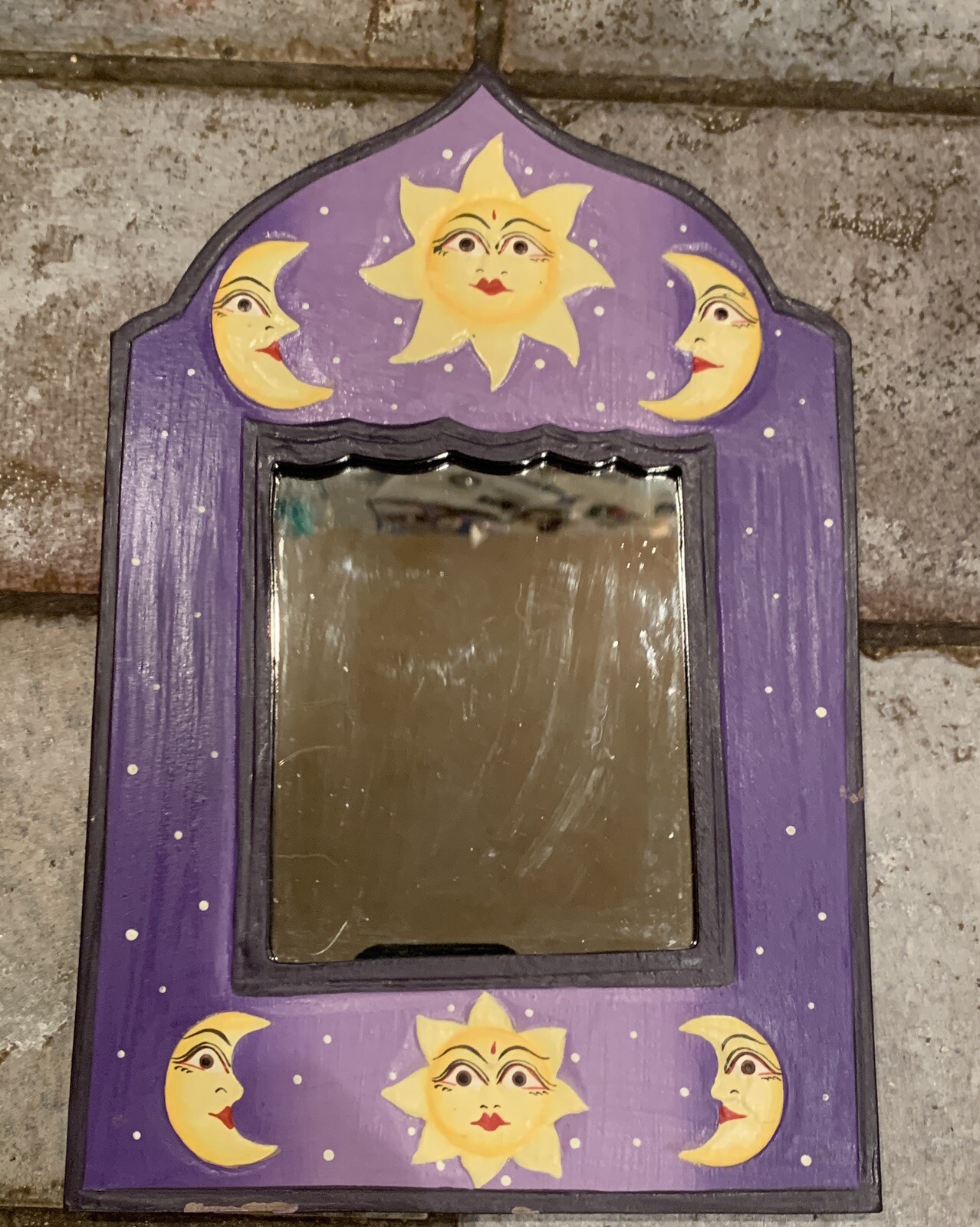 Indonesian / Balinese Handcrafted Sun & Moon Mirror- Hand Painted | eBay