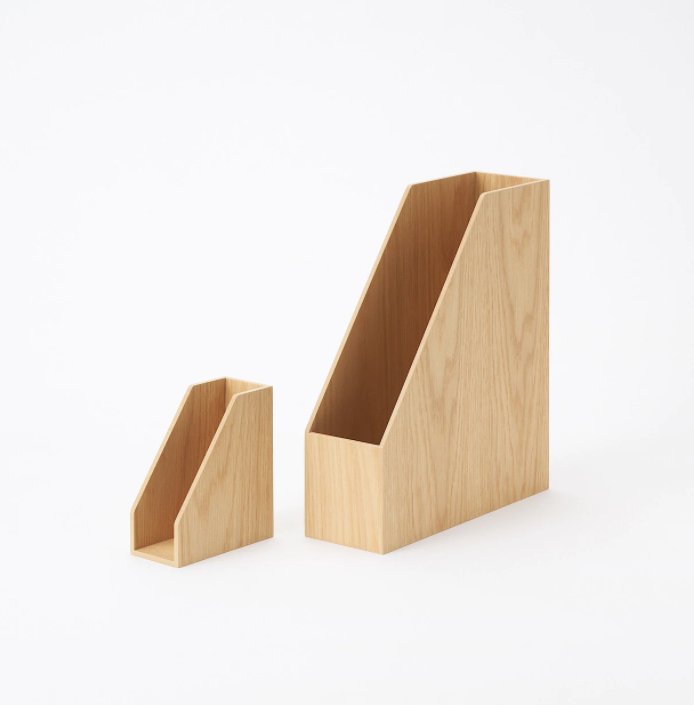 MUJI wooden stand file box for A4 width 9.2 x depth 27.5 x height 32 cm ...