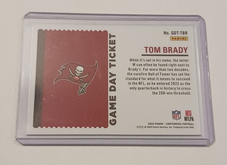 TOM BRADY 2022 Contenders Green Game Day Ticket #GDT-TBR Tampa Bay ...