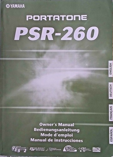 Yamaha PSR-260 Portatone Digital Keyboard Original Multi Language Owner ...