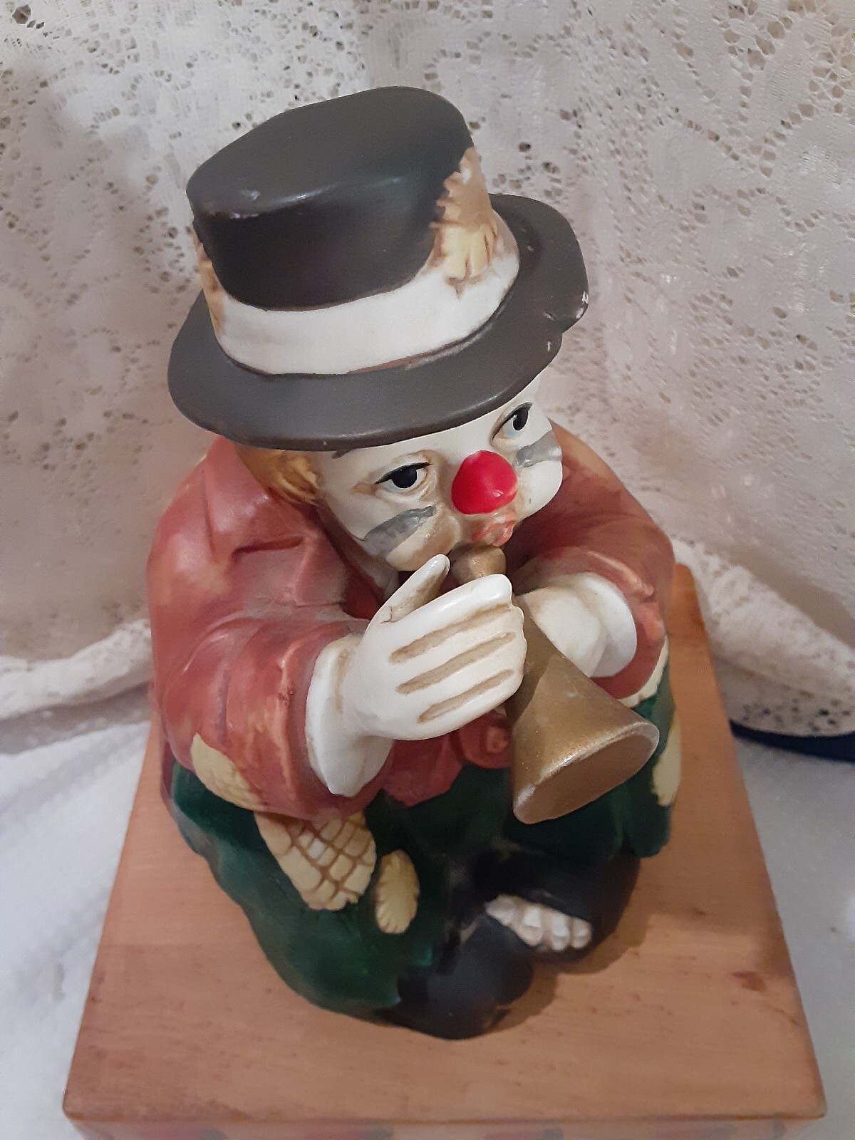 Vintage Wind-Up Clown Figurine & Music Box has Message on Bottom | eBay