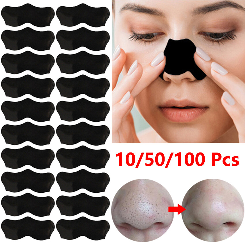 10/100pcs Remover Nose Blackhead Mask Sticker Cleansing Peel Off Acne ...