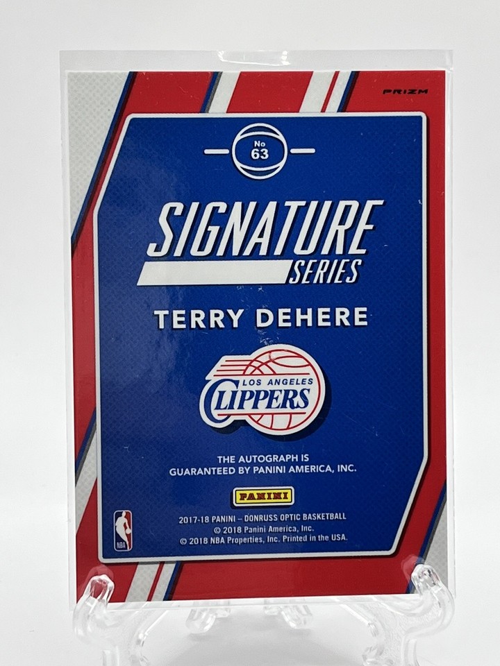 2017-18 Panini Donruss Optic Prizm Signature Series #63 Terry Dehere ...