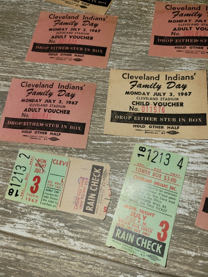 Huge Lot Of 1960's Cleveland Indians Ticket Stubs Rain checks Amazing ...