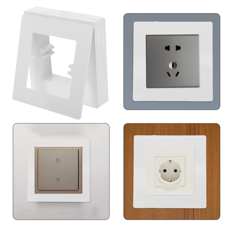 10pcs 86 Type Switch Socket Decorative Covers Plate Enlarged Concealer ...