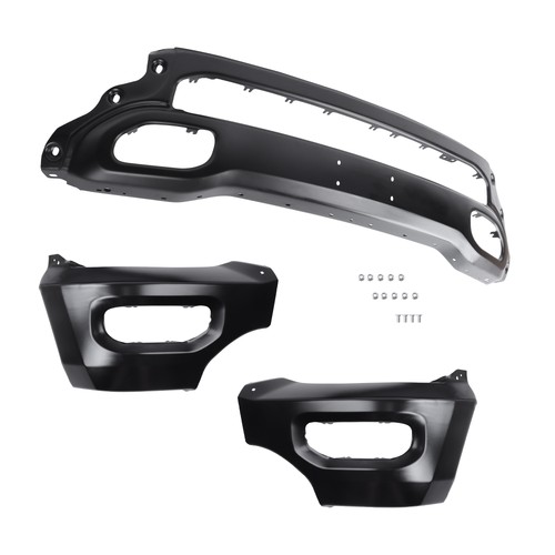 CH1002406 Black Split Steel Bumper With Fog Light Holes For Ram 1500 ...