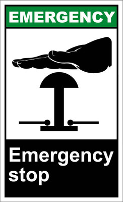 Emergency Stop Emergency OSHA / ANSI LABEL DECAL STICKER | eBay