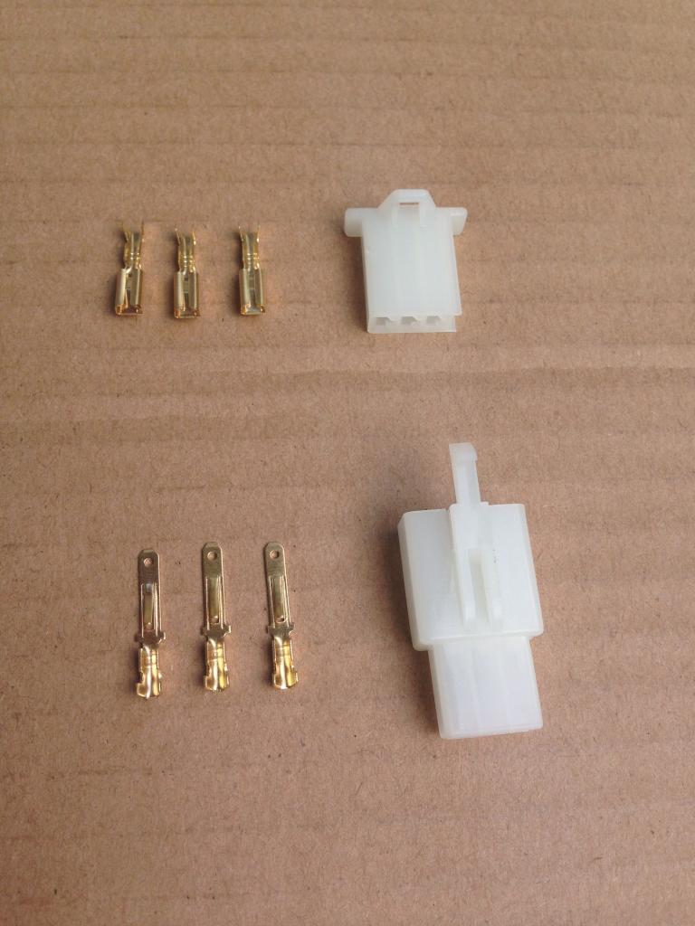 NEW 3 WAY PIN PLUG BRASS CONNECTORS SOCKET X 10 MOTORCYCLE FITS SUZUKI ...
