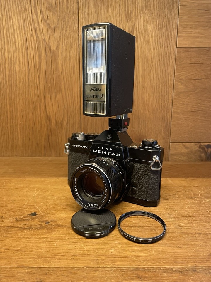 *Near Mint ++* Pentax Spotmatic F SPF Black Film Camera SMC Takumar ...