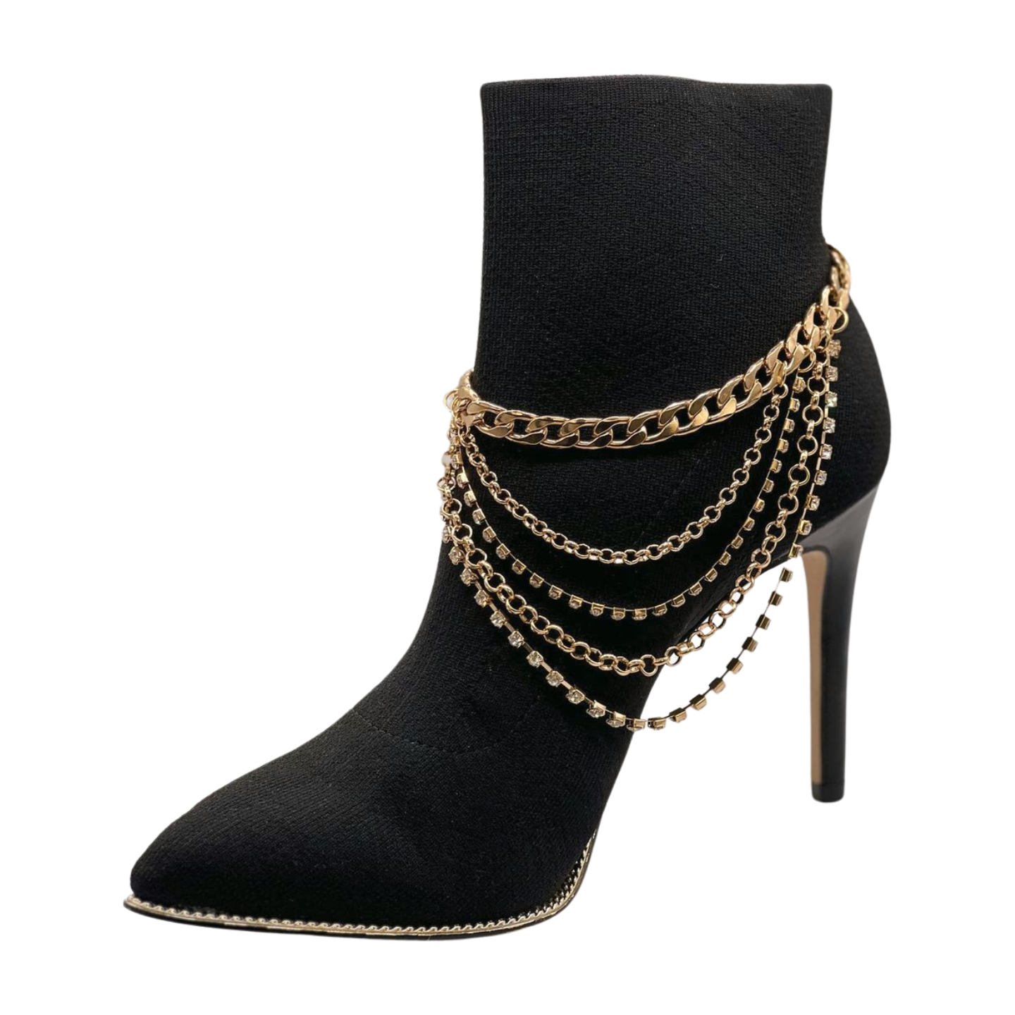 Women Gold Metal Boot Chain Bracelet Anklet Shoe Strand Back Charm ...