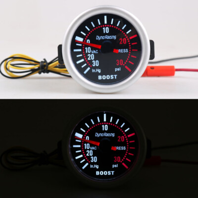 2" 52mm Psi Pointer White LED Turbo Boost Gauge Vacuum Press Meter ...
