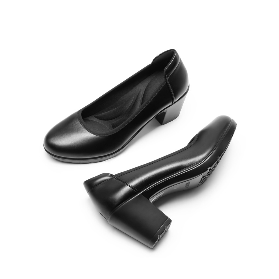 Women's Chunky Block Heels Work Pumps City Walking Arch Support Dress ...