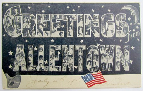 ANTIQUE 1906 POSTCARD - GREETINGS FROM ALLENTOWN PA CRESCENT MOON ...
