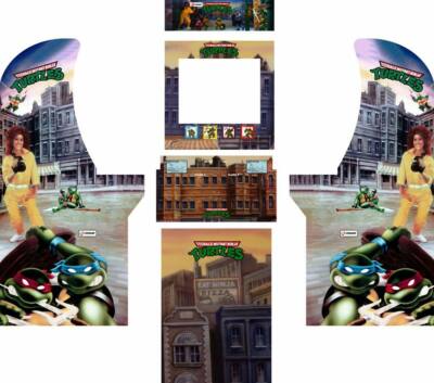 Arcade1up Arcade Cabinet Graphic Decal Complete Kits -TMNT Teenage ...