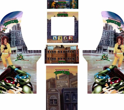 Arcade1up Arcade Cabinet Graphic Decal Complete Kits -TMNT Teenage ...
