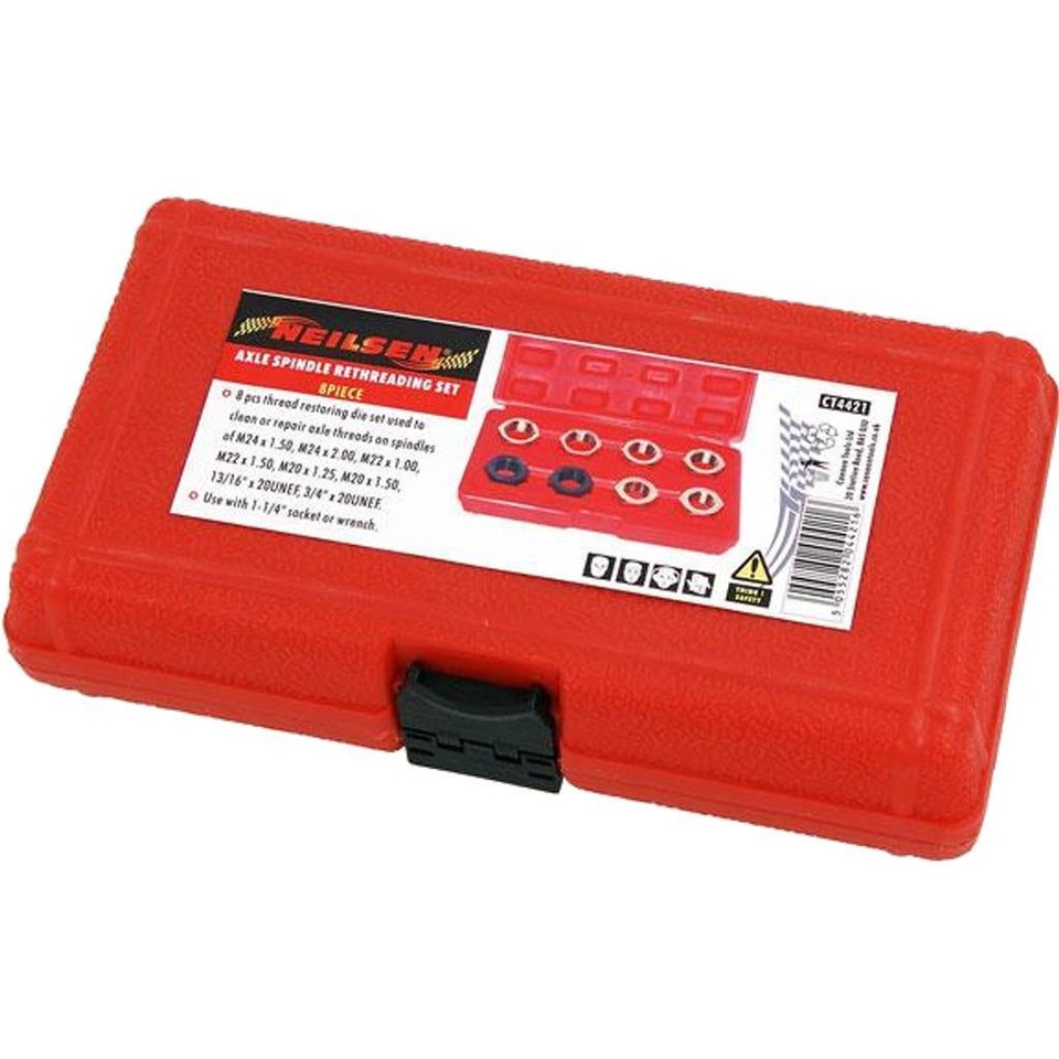 Neilsen 8pc Axle Spindle Rethreading Thread Restore Repair Rethread Set ...