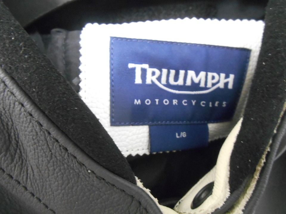 TRIUMPH WOMENS SPIRIT JACKET LARGE BLACK M1380410 LEATHER RIDING JACKET ...