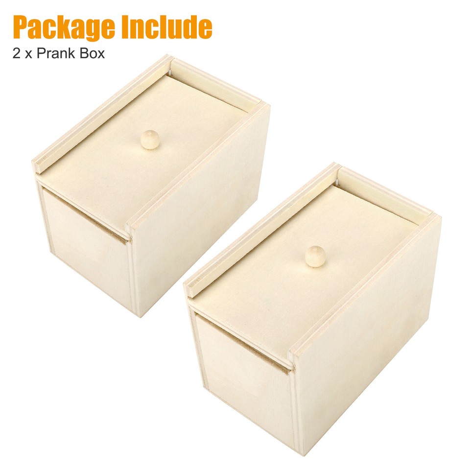 2X Wooden Prank Spider Scare Box Hidden in Case Trick Play Joke ...
