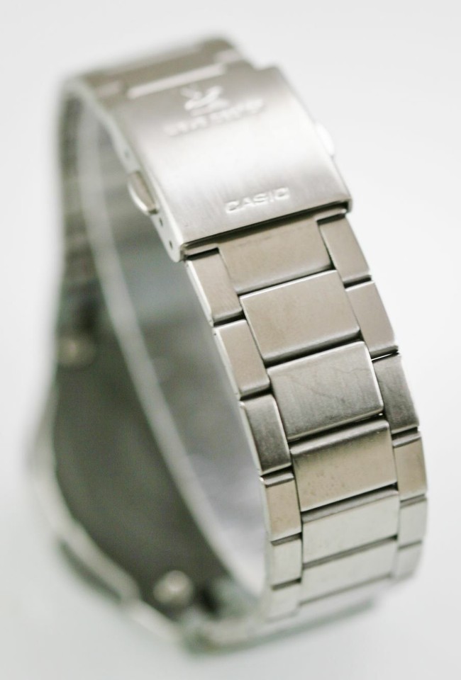 Casio Watch Mens Wave Ceptor World Time Light Date Alarm Stainless ...