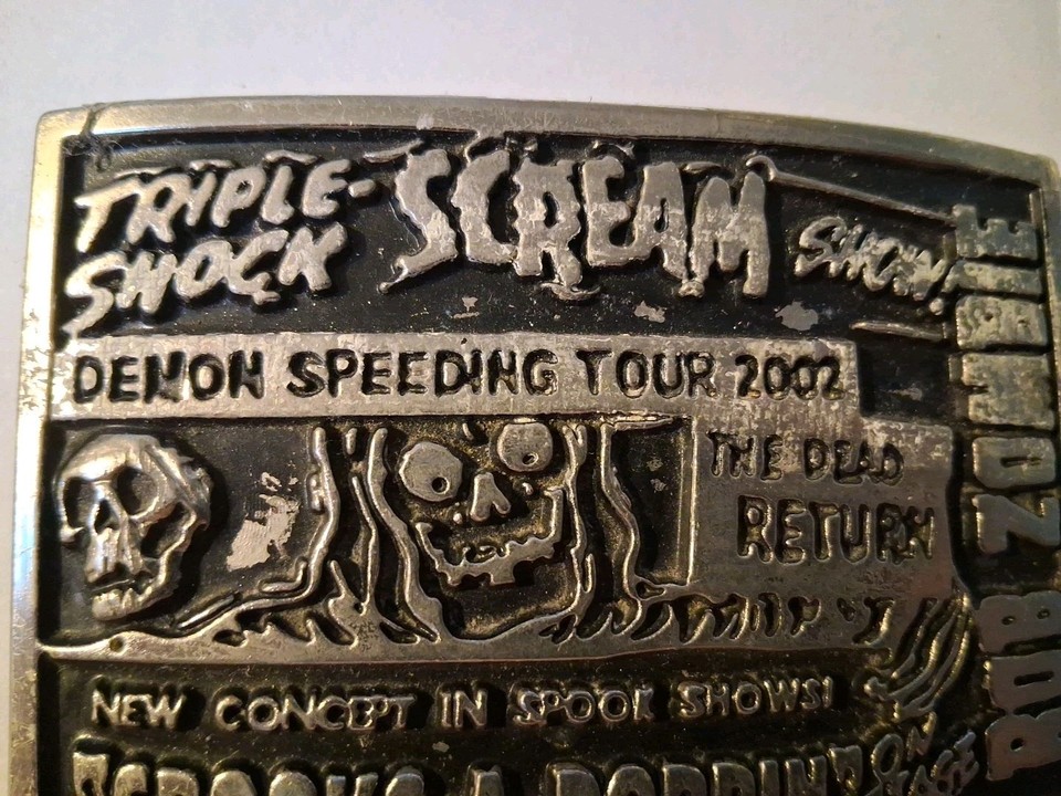 💫 Rob Zombie Triple-Shock Scream Show! “Demon Speeding Tour 2002” Belt ...