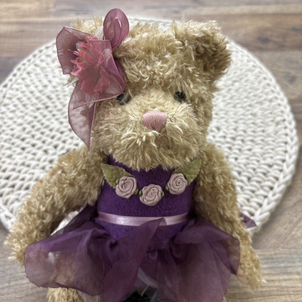 Russ Angelique Fairy Teddy Bear Plush in Purple Dress 10” Stuffed ...
