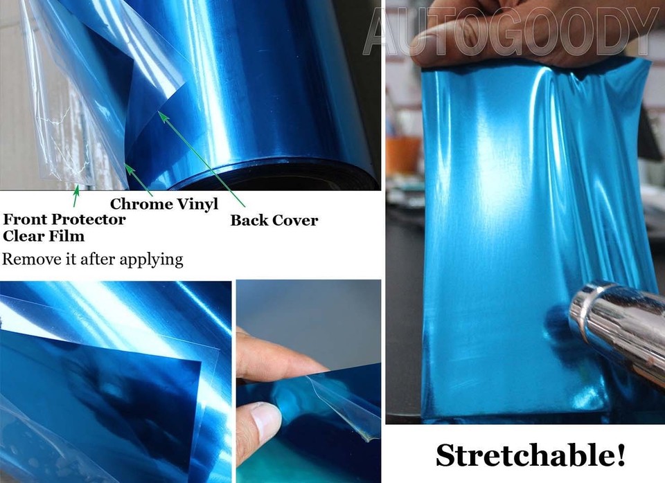 Chrome Mirror Vinyl Film Wrap Sticker Decal Stretchable Reflective ...