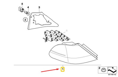 BMW 7 E65 REAR RIGHT SIDE PANEL TAILLIGHT 63216937236 6937236 NO DUTY ...