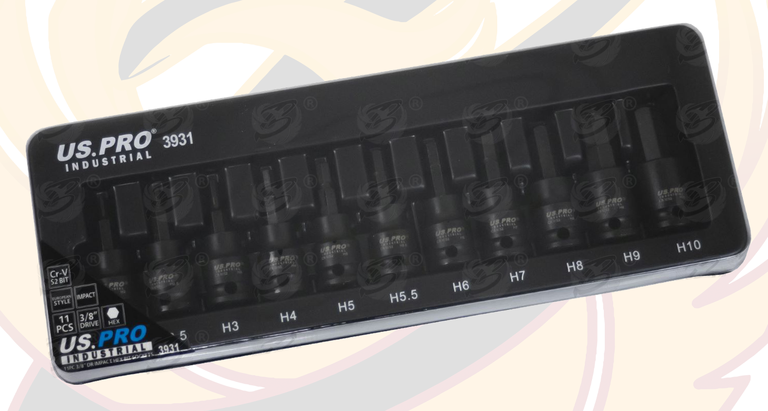 US PRO IMPACT HEX BIT Sockets Set 3/8" Drive Impact H2 To H10 Allen Key ...