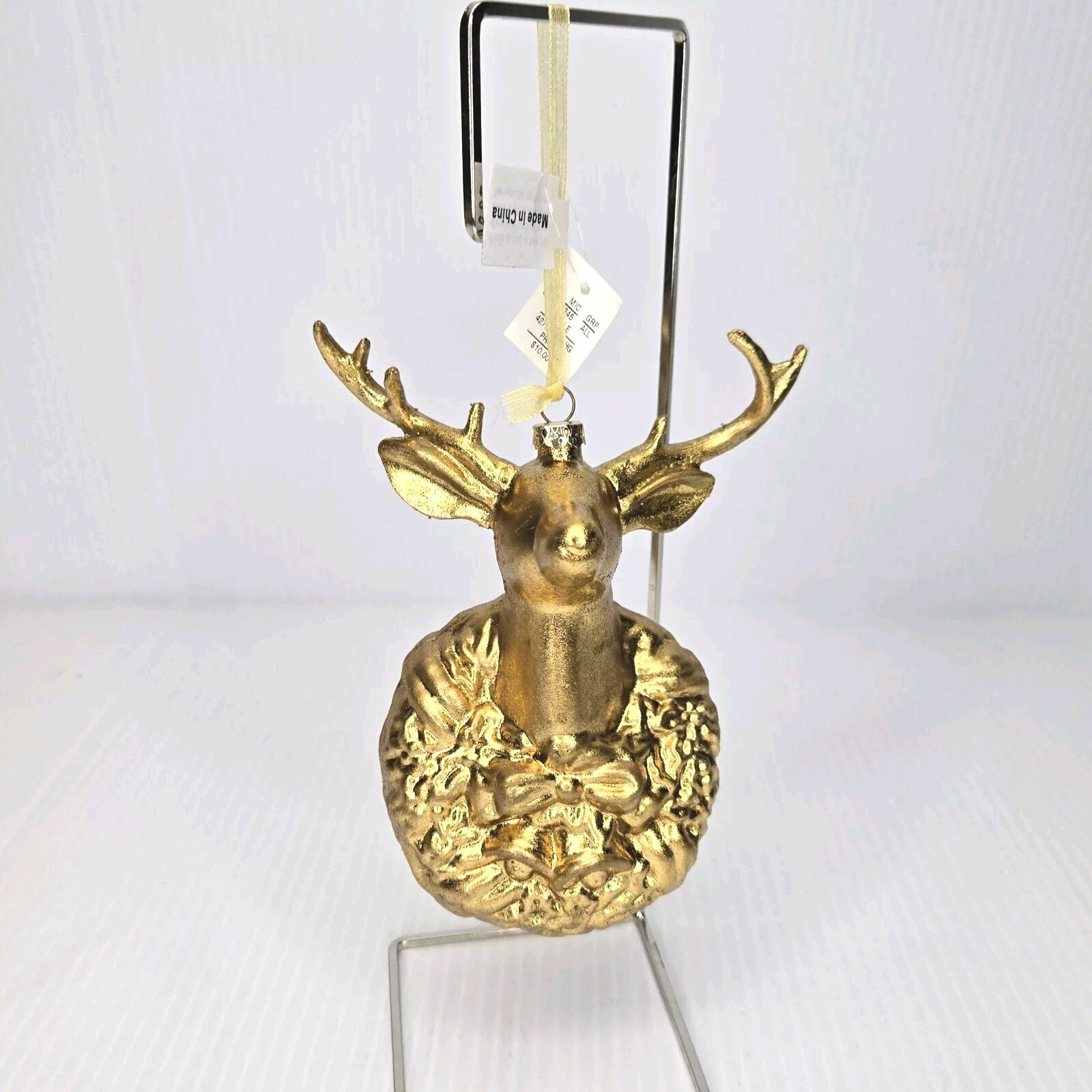 Trimsetter Dillard’s Gold Reindeer Ornaments Set of 2 Wreath Bust ...