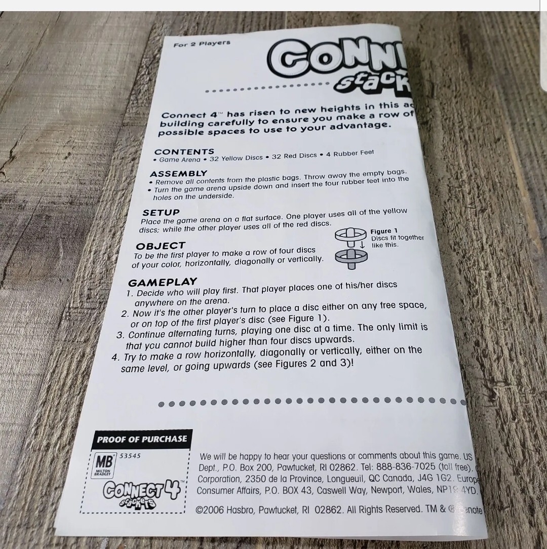 Milton Bradley Connect 4 Stackers Game (Ages 8+) Complete w ...