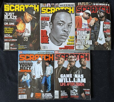 LOT OF 5 RARE SCRATCH HIP HOP MAGAZINES 2005-2007 DR. DRE EMINEM Jeezy ...