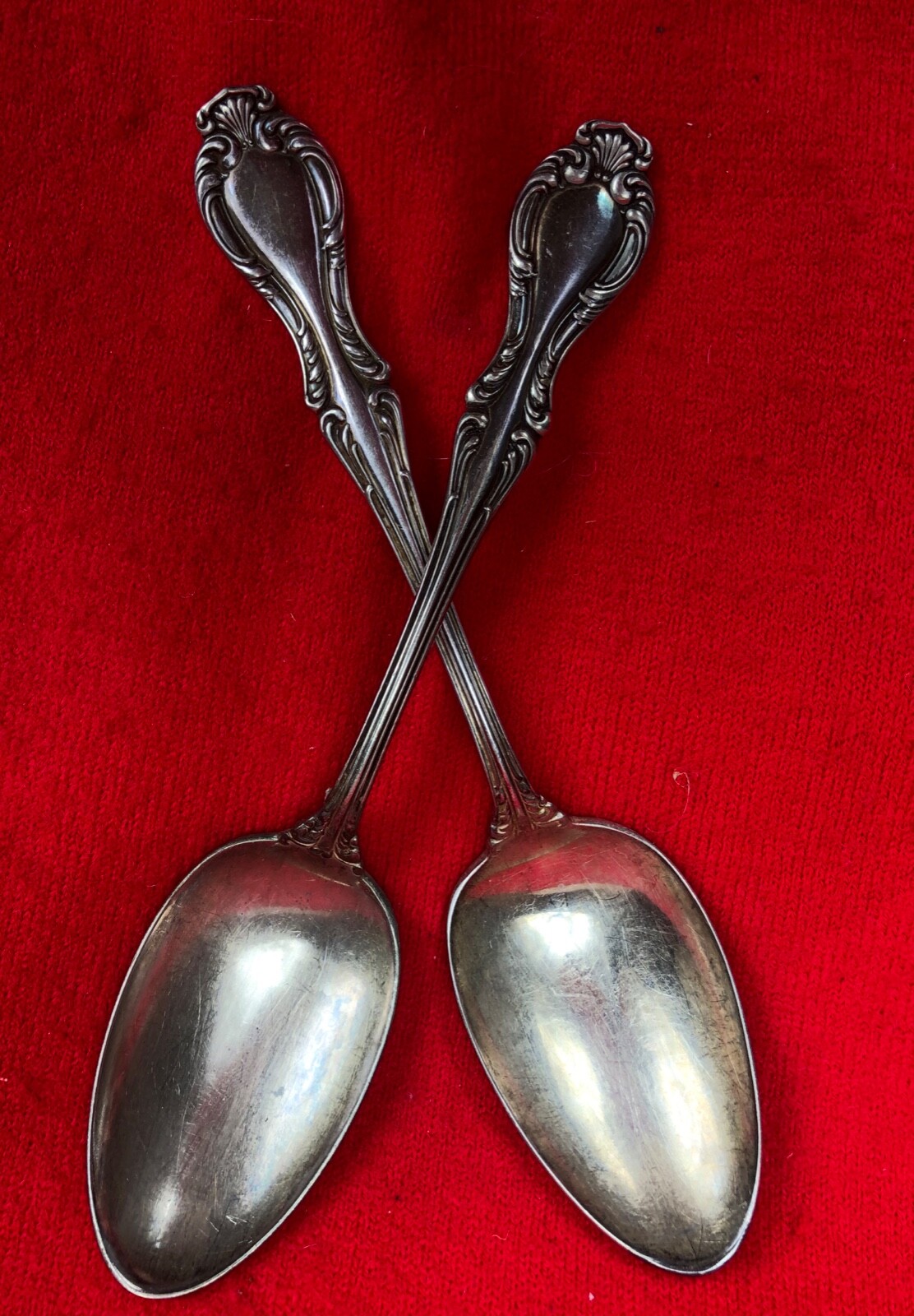 Wallace Silverplate JOAN Oval Tablespoon 1835 R Wallace A1 Lot of 2 ...