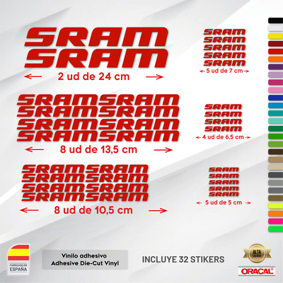 32 PEGATINAS VINILO SRAM STICKER DECAL AUFKLEBER BIKE ADESIVI ...