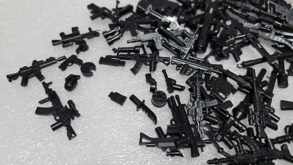 100 PCS WEAPON PACK - Assorted Lot of Weapons Guns, Rifles for Lego ...