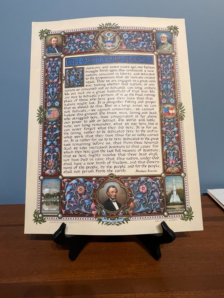 Abraham Lincoln's Gettysburg Address Print by The Society of Fine Arts ...