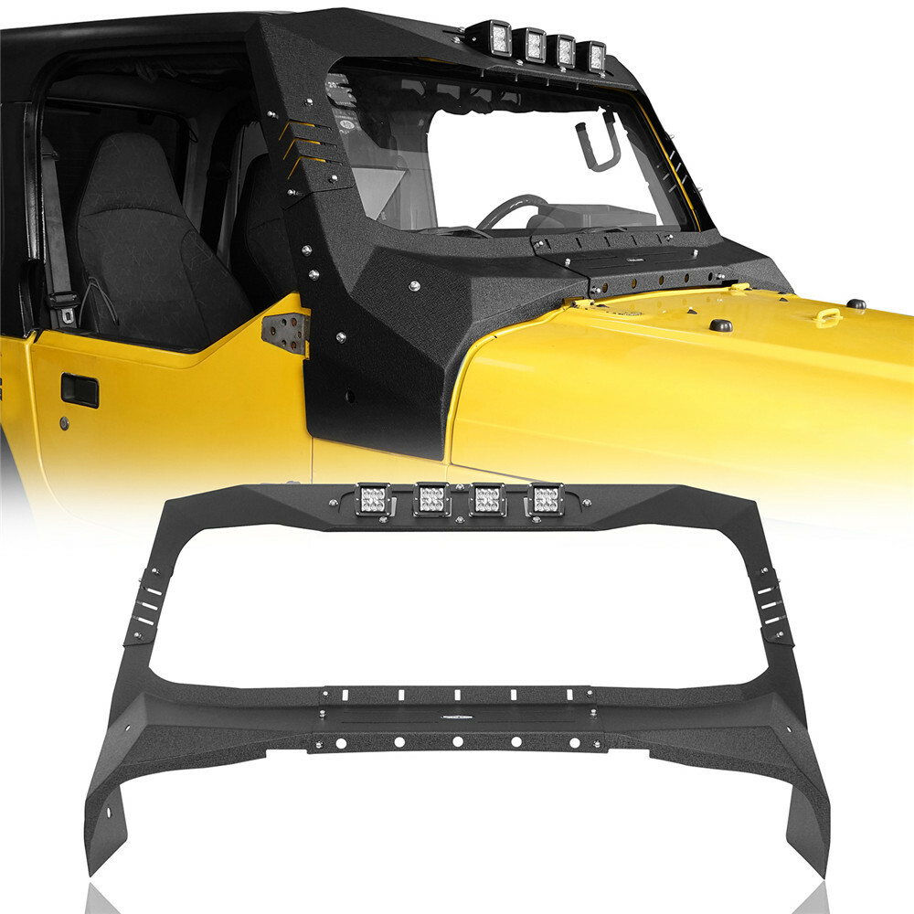Windshield Frame Cover Cowl Visor Armor Guard For Jeep Wrangler TJ LJ ...