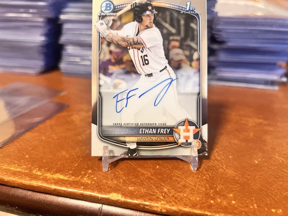 2025 Bowman Draft Ethan Frey 1st Chrome Prospect Auto ASTROS🔥 | eBay