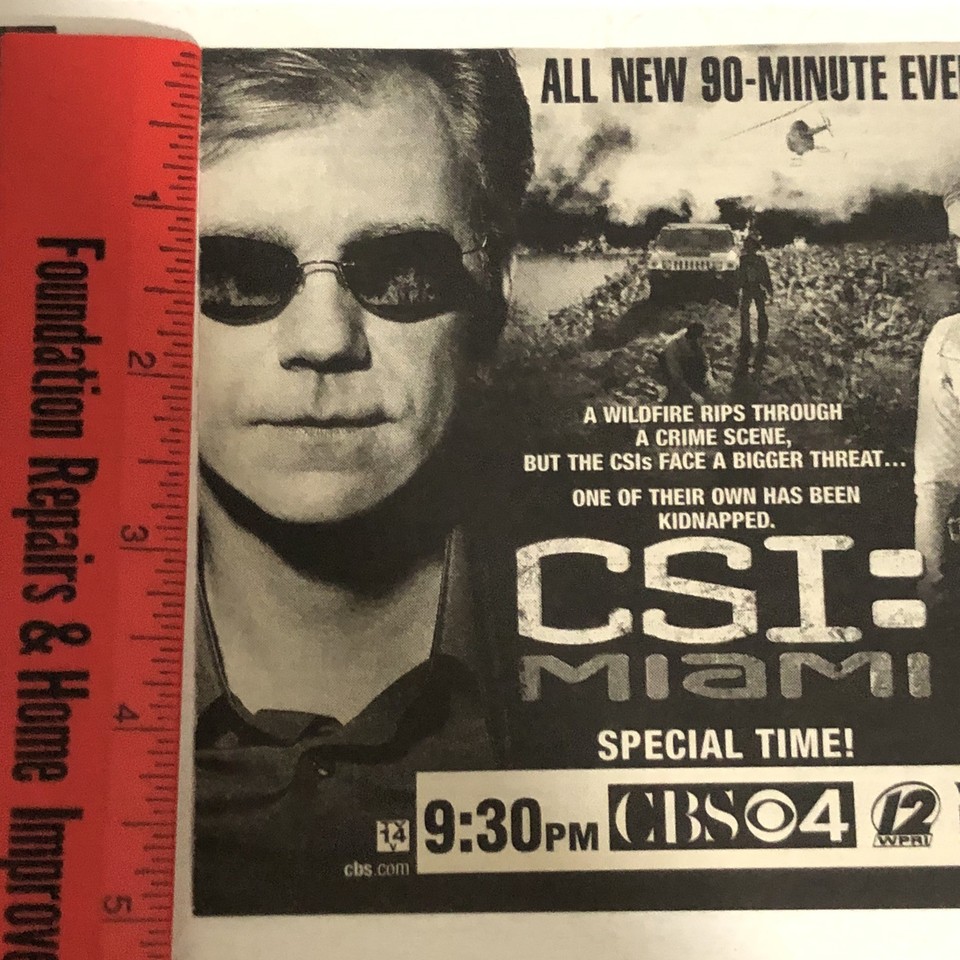 CSI:Miami Tv Show Print Ad Advert David Caruso Kim Delaney Adam ...
