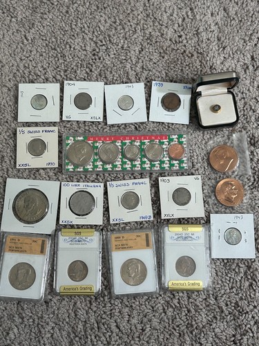 Mixed US / Foreign Coin Lot Christmas Coin Set Slabbed Coins Mini ...