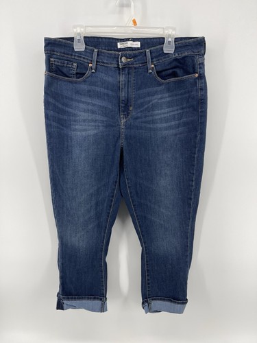 Levis Signature Gold Mid Rise Capri Stretch Jeans Womens Plus Size 18 ...
