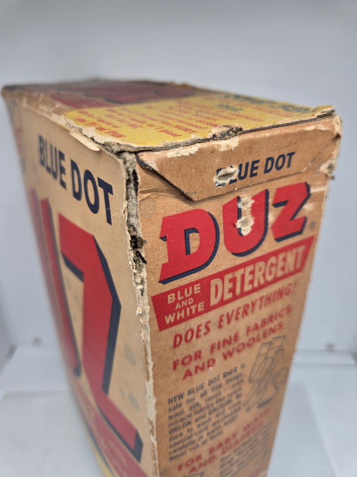 Blue Dot Duz Detergent W/Bluinite 3lb 1.25oz Unopened Box 5¢ Off 50's ...