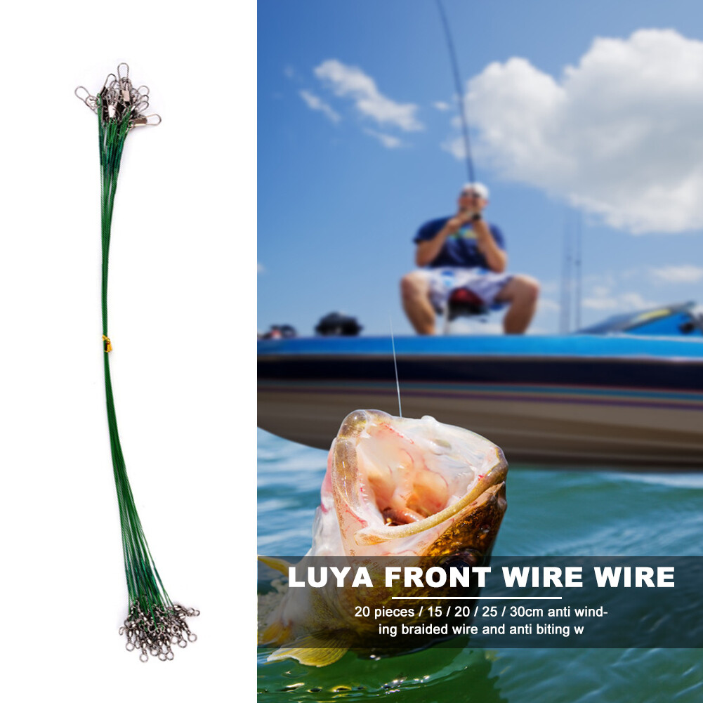 20pcs Anti-bite Fishing Line Steel Wire Leader Fishing Tackle (25cm ...