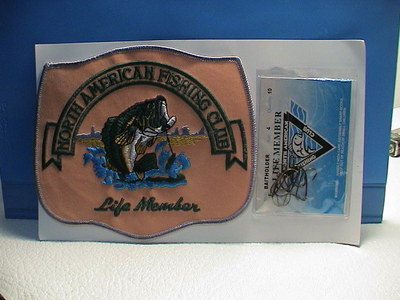 LOT /2 NAFC NORTH AMERICAN FISHING CLUB LIFE MEMBER BASS PATCH & SIZE 4 ...