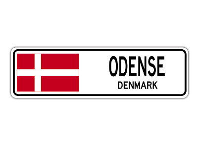 Odense, Denmark Street Sign Danish Dane Flag City Country Road Wall ...