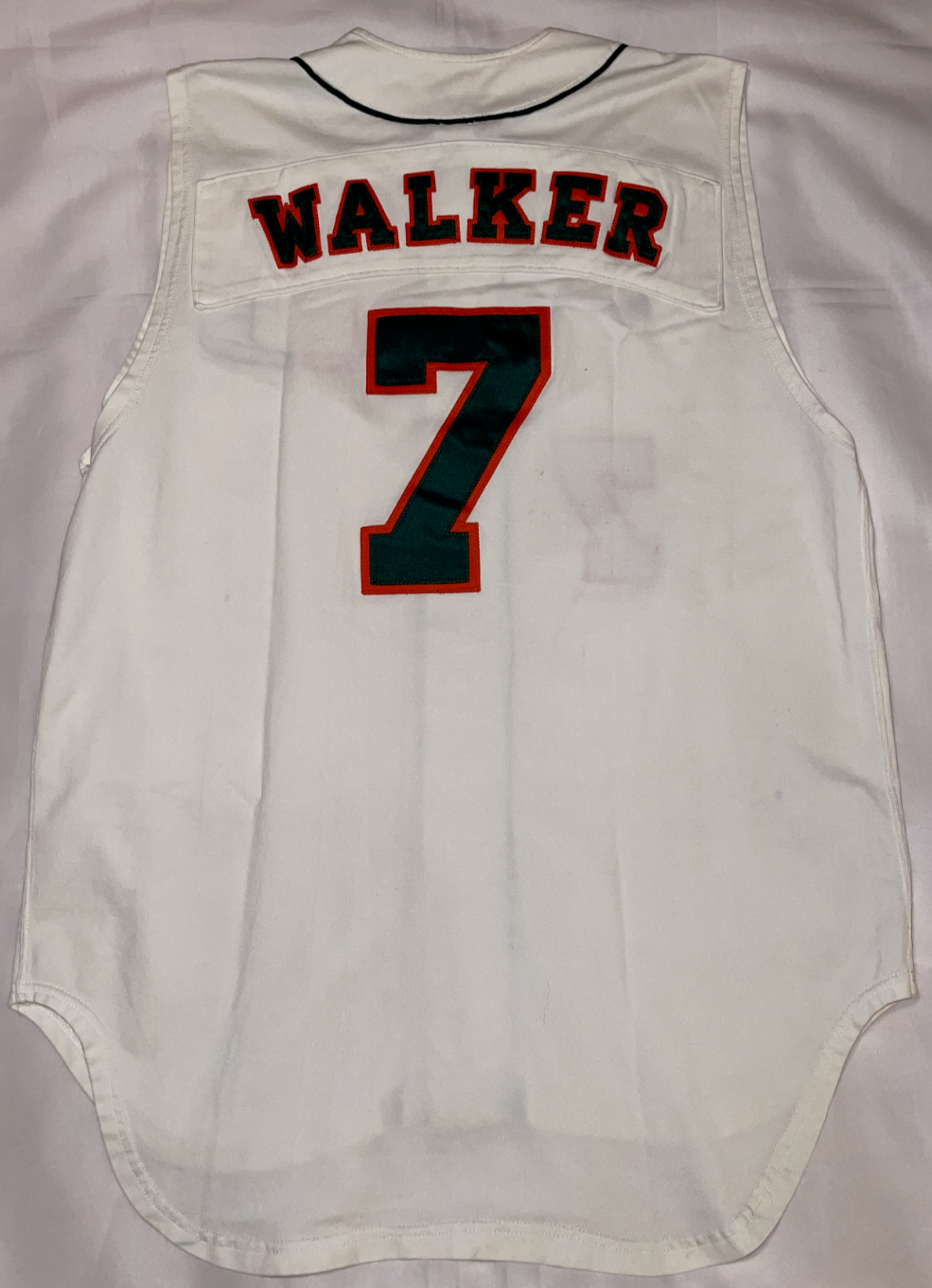 Brian Walker "Game-Used" University Of Miami Sleeveless Nike #7 ...
