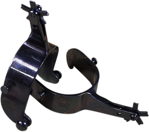 Black Steel Mens Bull Spur 5 Points Rowel Cowboy Rodeo | eBay