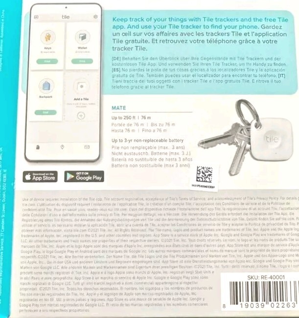 NEW Tile Mate 2-pack - Bluetooth Tracker - Keys Finder and Item Locator ...