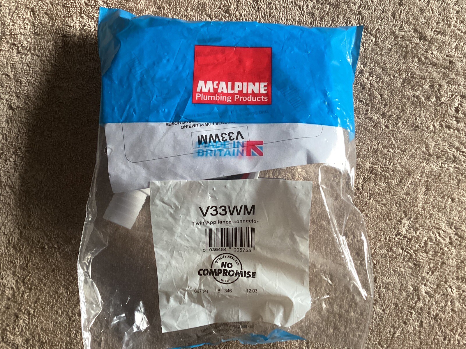 McAlpine V33WM 1½" Plumbing Standpipe Twin Connector - White for sale ...